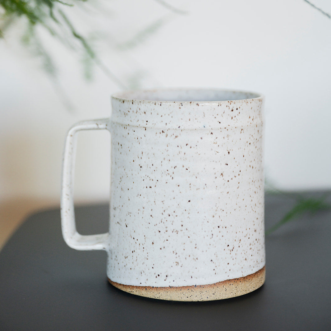 Barrel Mug - Speckled White | Good Wheel Ceramics